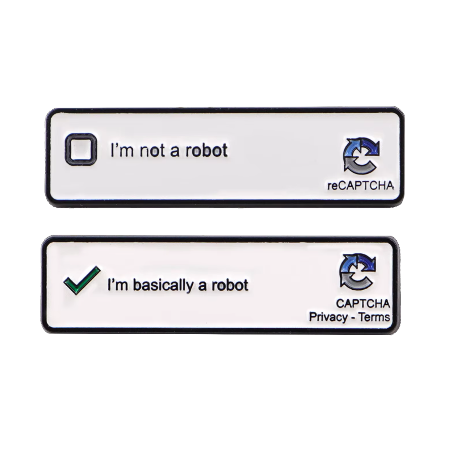 I'm Not a Robot reCaptcha Pin – Enamel Pins
